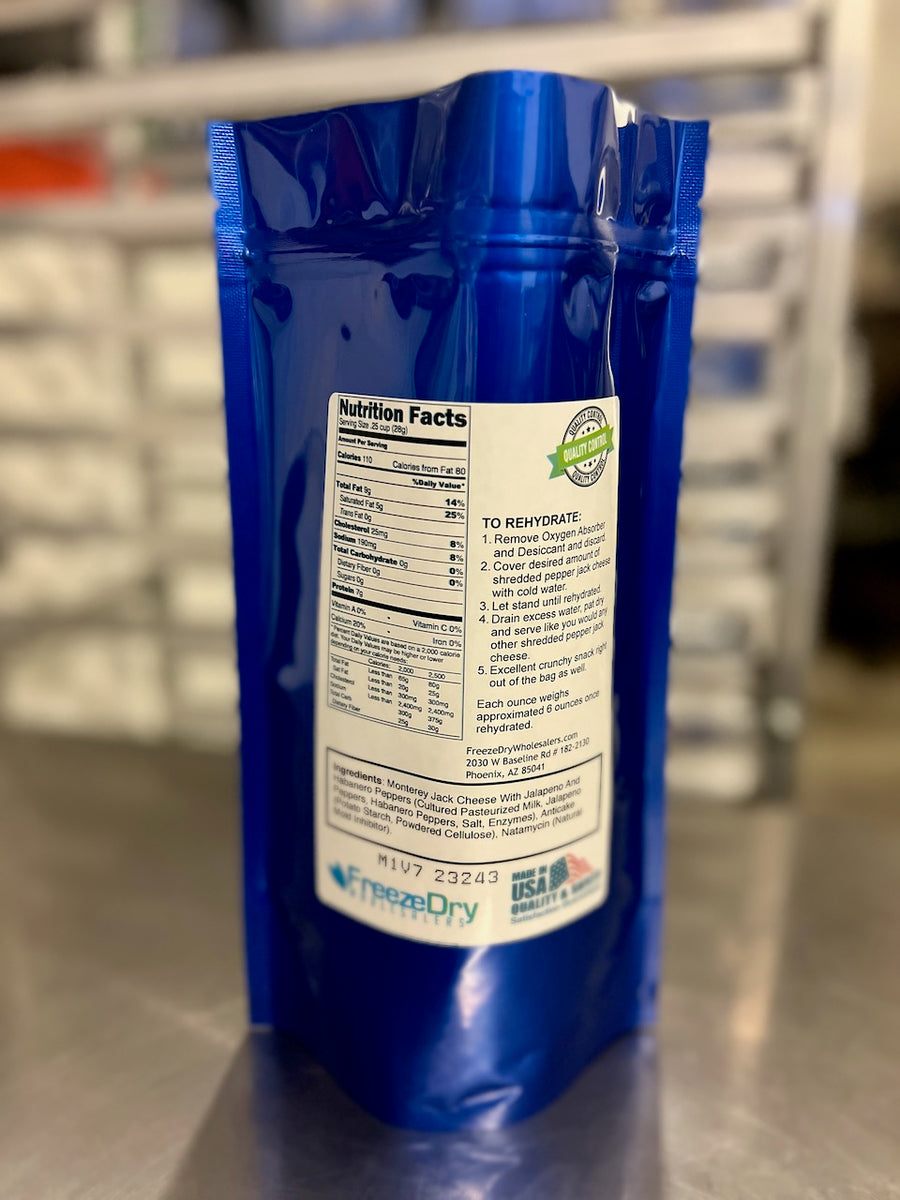 Freeze Dried Shredded Pepper Jack Cheese – Freeze Dry Wholesalers